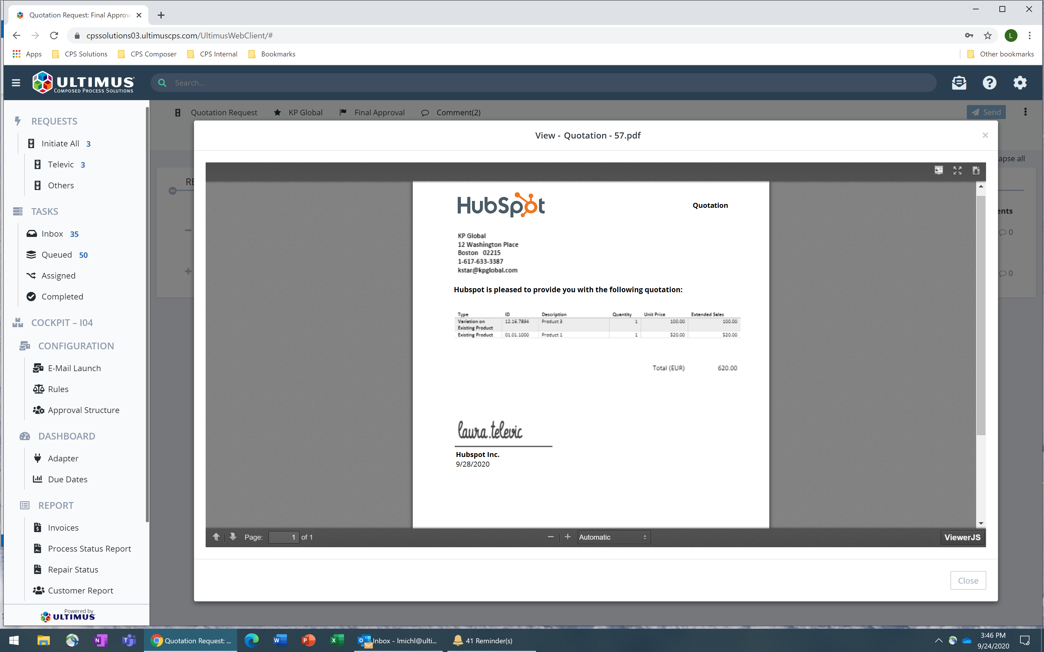 Quotation Manager | Ultimus Solution Starter Application Quotation Manager | Ultimus Solution Starter Application